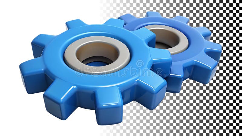 Interlocking Blue Gears or Cogs, Representing Mechanics or Process Png ...