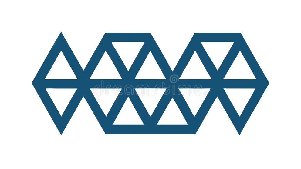 Interlocking Blue Hexagon Pattern, Abstract Geometric Structure, Network Design, Vector Design ...