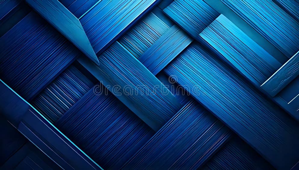 Interlocking Blue Planks Create a Textured, Crisscrossing Pattern with Subtle Striations Stock ...