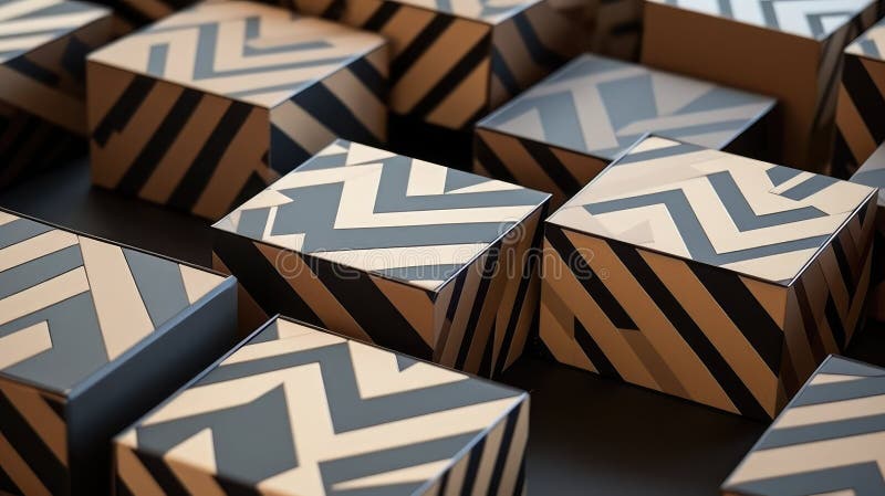 Interlocking box pattern stock illustration. Illustration of angle ...