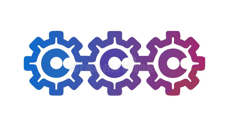 Interlocking C-Shaped Gears, Creative Mechanism, Innovative Connection, Vector Design Generative ...