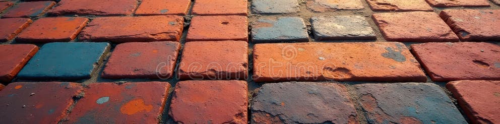 Interlocking Cement Block Pattern, Weathered, Expansive View , Grey ...