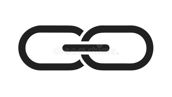Interlocking Chain Link Outline Icon for Connection or URL, Vector ...