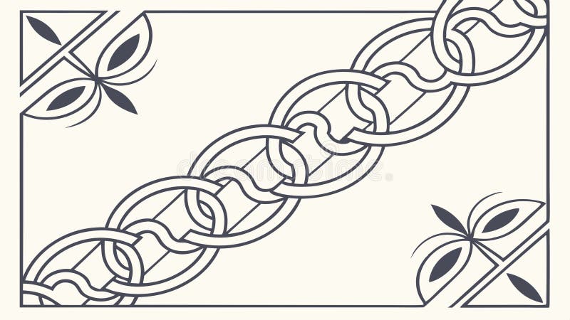 Interlocking Chain Link Pattern Abstract Border Design Vector Design Generative Ai Stock