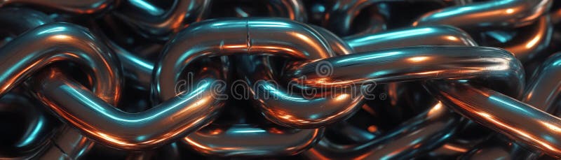 Interlocking Chain Links Create a Stunning Metallic Texture on a Bright ...