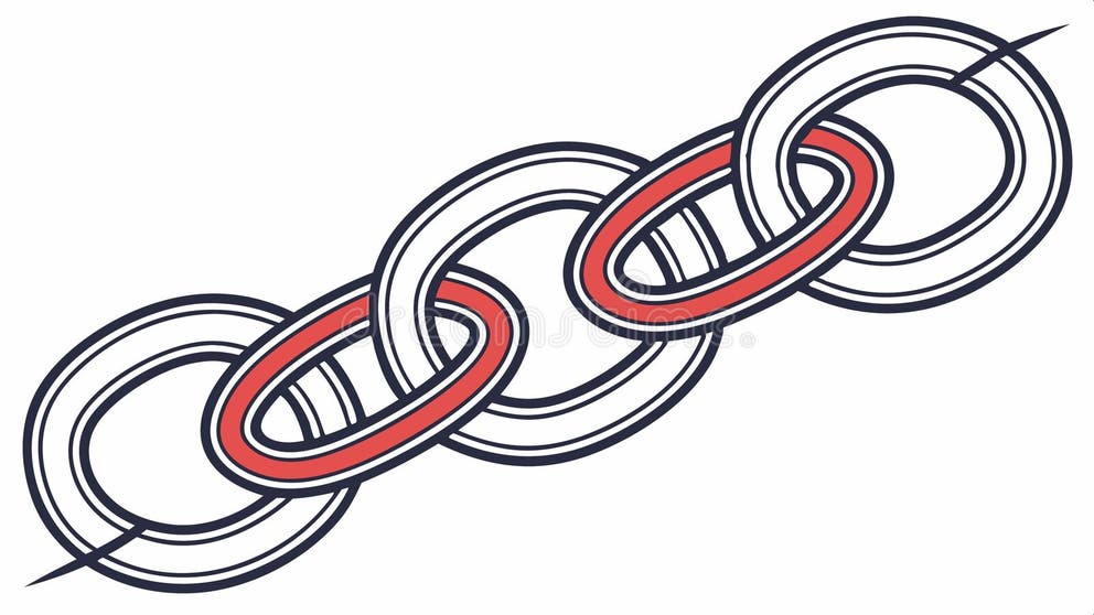 Interlocking Chain Links Strong Connection And Unity Symbol Vector Design Generative Ai Stock