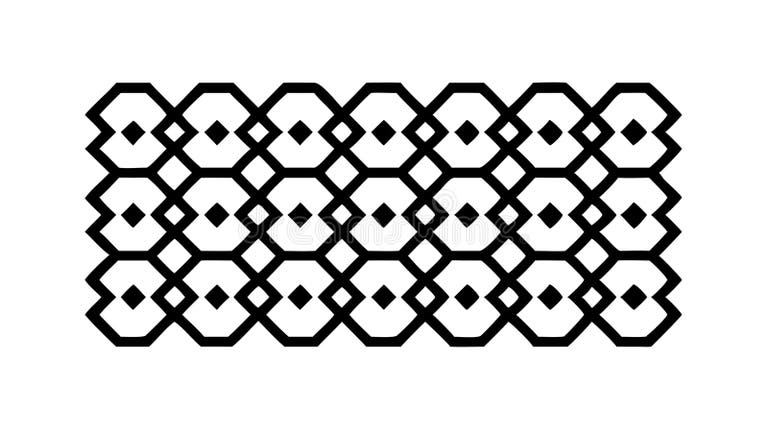 Interlocking Chain Pattern Icon, Strength, Connection Security, Vector ...