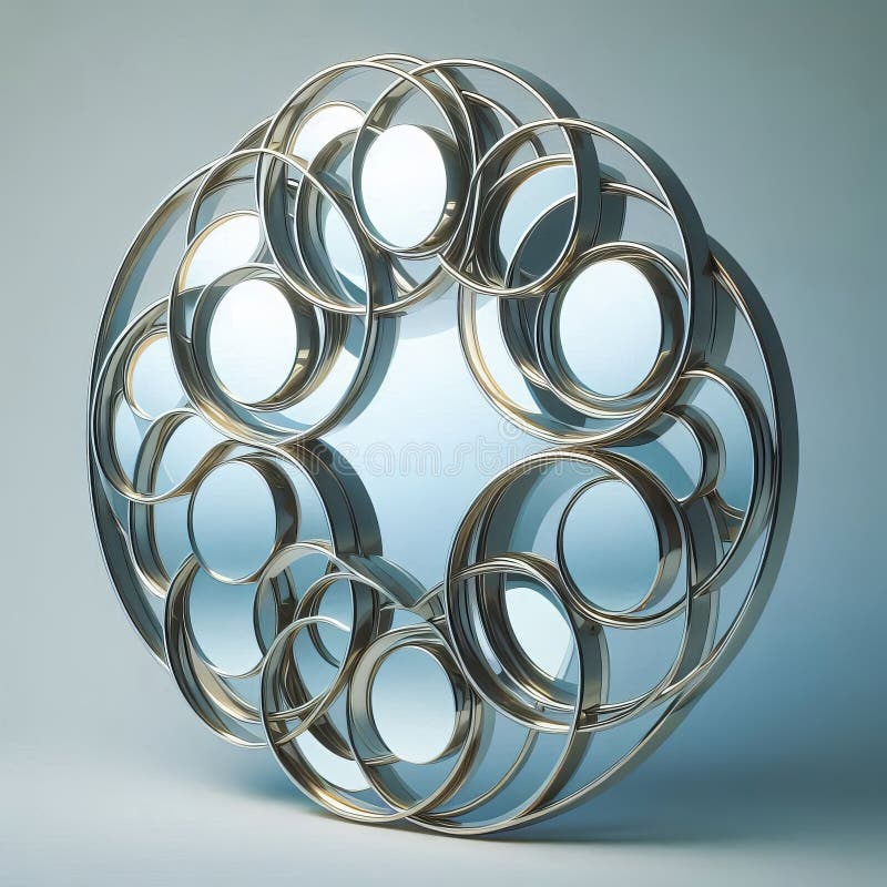 Interlocking Circle Mirror Composed of Multiple Interlocking Cir Stock ...