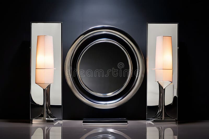 Interlocking Circle Mirror Composed of Multiple Interlocking Cir Stock ...