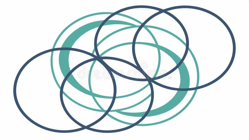 Interlocking Circles In A Chain Pattern Representing Connection And Unity Vector Design