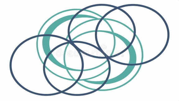 Interlocking Circles in a Chain Pattern, Representing Connection and Unity Vector Design ...