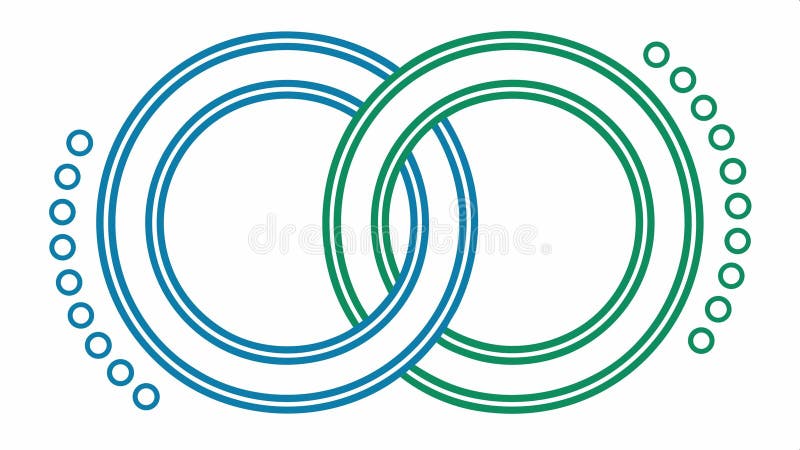 Interlocking Circles Connection Unity And Linked Elements Design Concept Vector Design