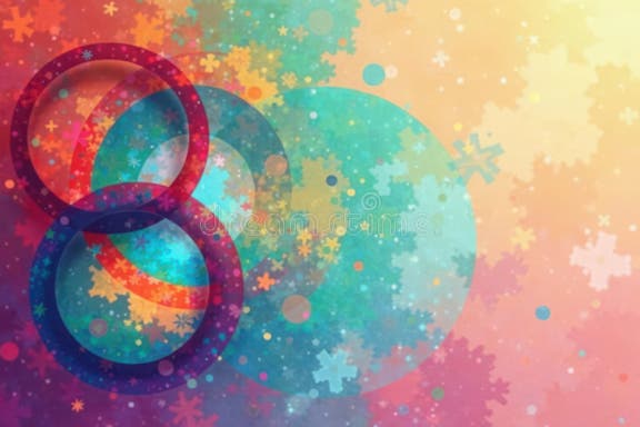 Interlocking Circles Create a Rhythmic Visual Flow , Clean, Rings ...