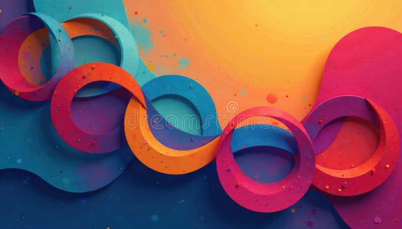 Interlocking Circles Creating a Flowing, Organic Design, Optical ...