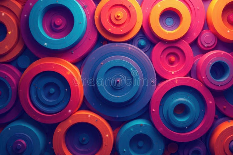 Interlocking Circles Creating a Seamless Backdrop, Wallpaper, Oval ...