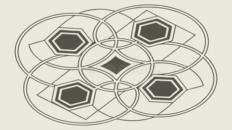 Interlocking Circles Pattern, Decorative and Seamless Background Vector Design Generative AI ...