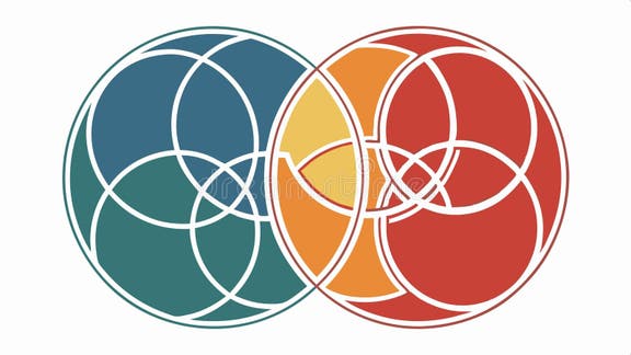 Interlocking Circles Pattern Geometric Design Abstract Background Vector Design Generative Ai