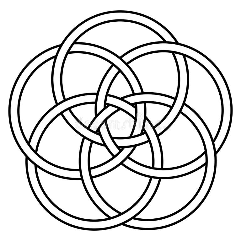 Interlocking Circles Pattern Unity, Connection, and Infinite Flow Stock ...