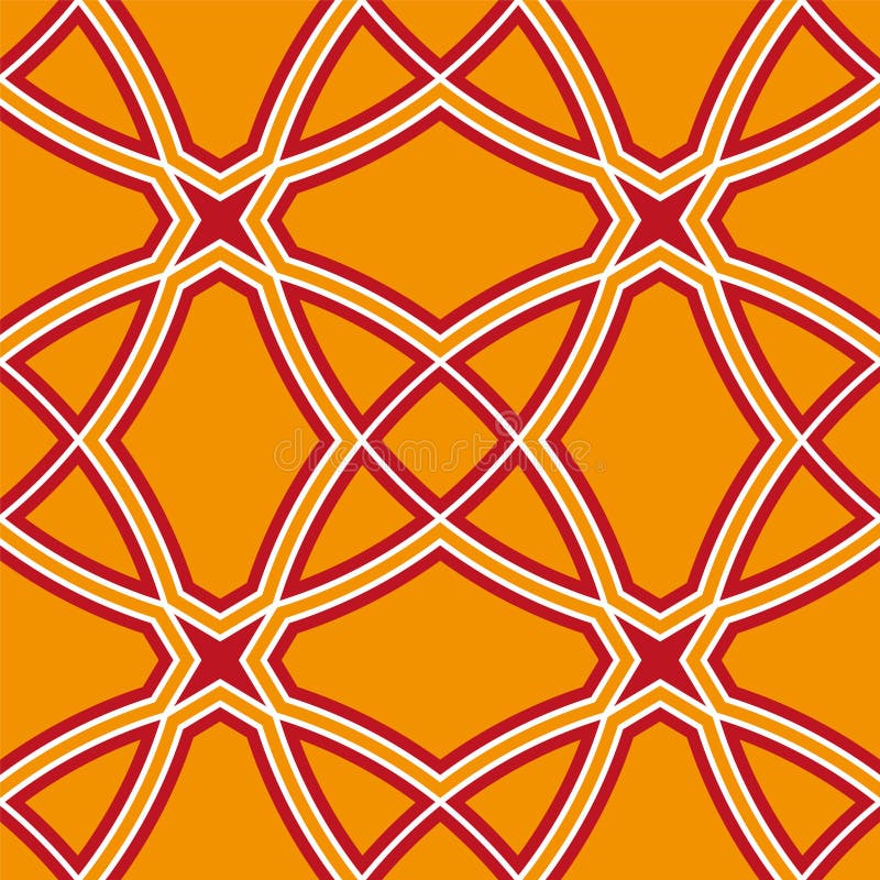 Interlocking Circles And Stars Geometric Seamless Pattern Vector