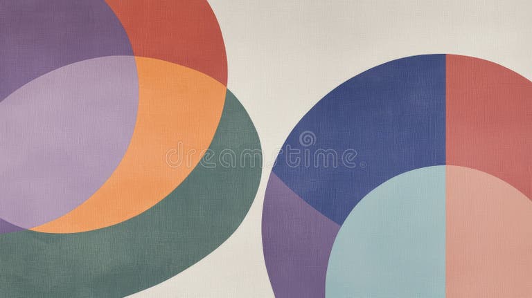 Interlocking Circles in Various Colors and Textures Create a Modern and ...