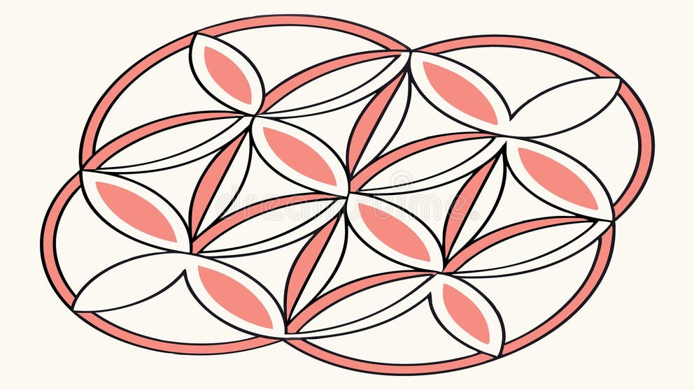 Interlocking Circular Patterns, Continuous Flow Design Art, Vector ...
