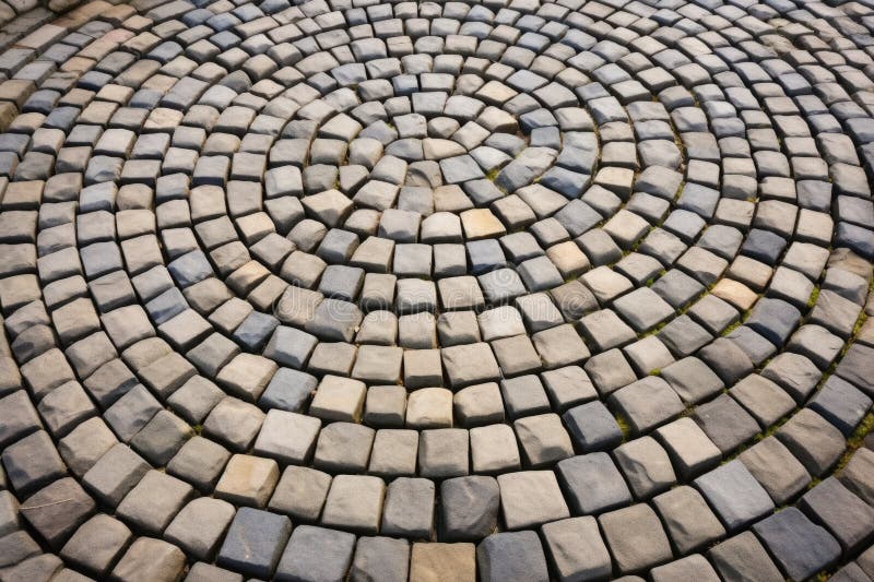 A Circular Stone Construction Surrounded by Trees, Palm Trees, Hedges ...