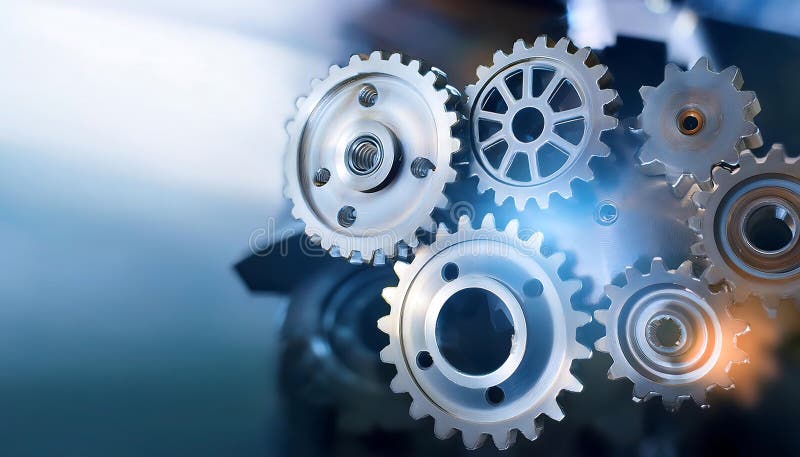 Interlocking Cogs Spin in Dynamic Motion, Showing Teamwork Stock ...
