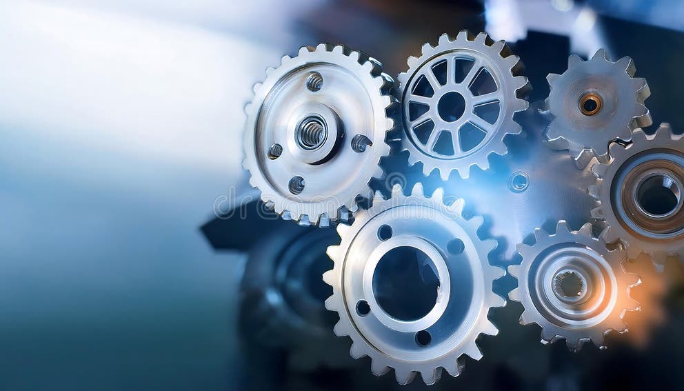 Interlocking Cogs Spin in Dynamic Motion, Showing Teamwork Stock ...