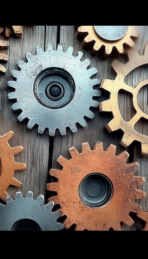 Interlocking Cogwheels a Close-Up View of Industrial Machinery and ...