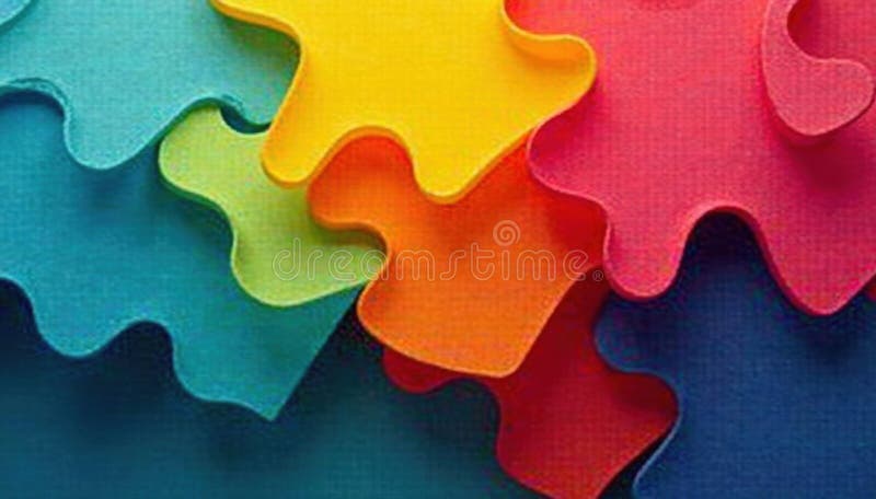 Interlocking Colored Forms Create a Balanced Composition, Color, Circle ...