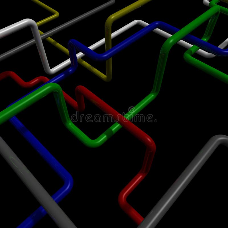 Interlocking colored tubes stock illustration. Illustration of ...