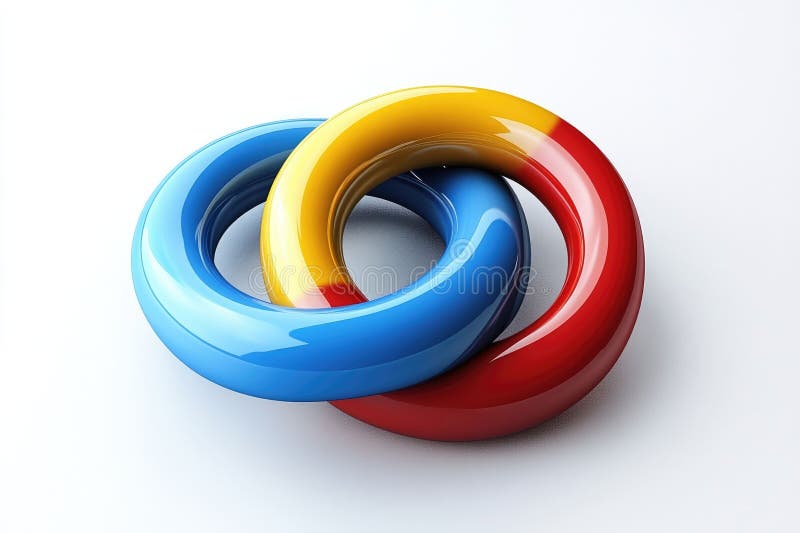Interlocking Colorful Rings Create a Modern Graphic Element or Design ...