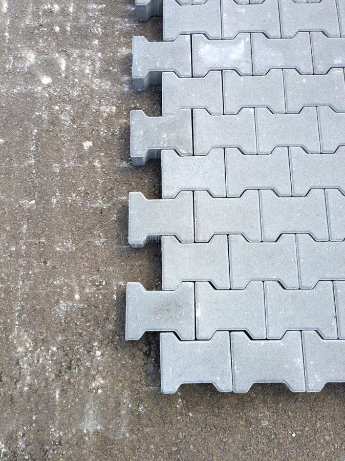 Interlocking Concrete Block Pavement Texture Stock Image - Image of ...