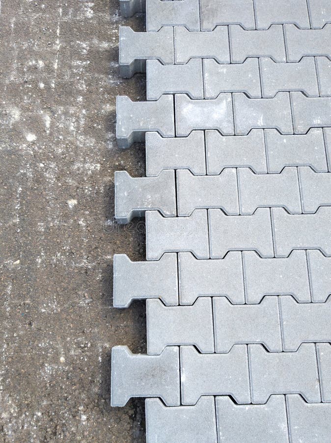 Interlocking Concrete Block Pavement Texture Stock Image - Image of ...