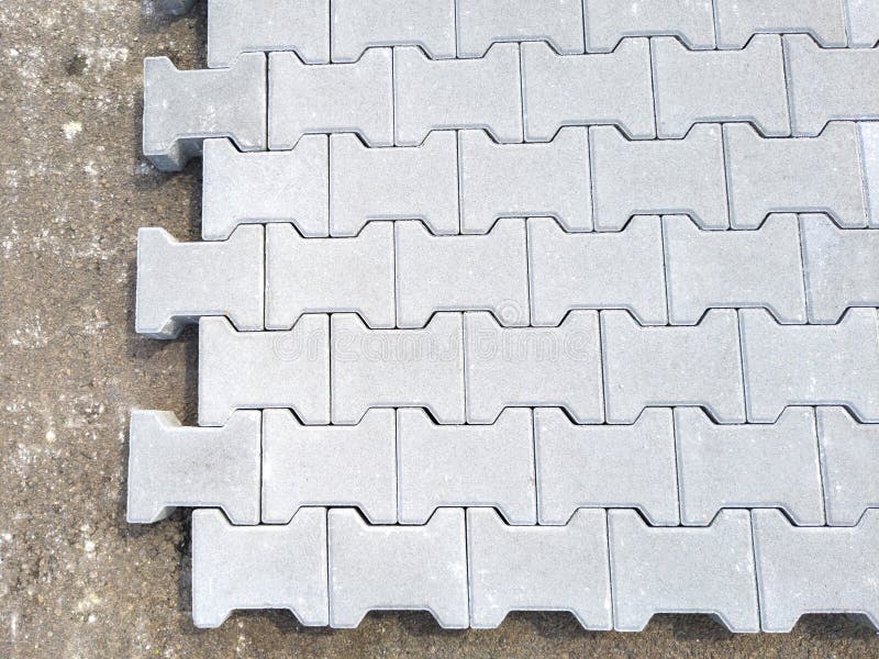 Interlocking Concrete Block Pavement Assembly Stock Photo - Image of ...