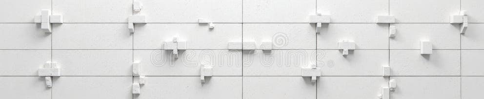 Interlocking Concrete Blocks, Light Grey and White Tones, Design, High ...
