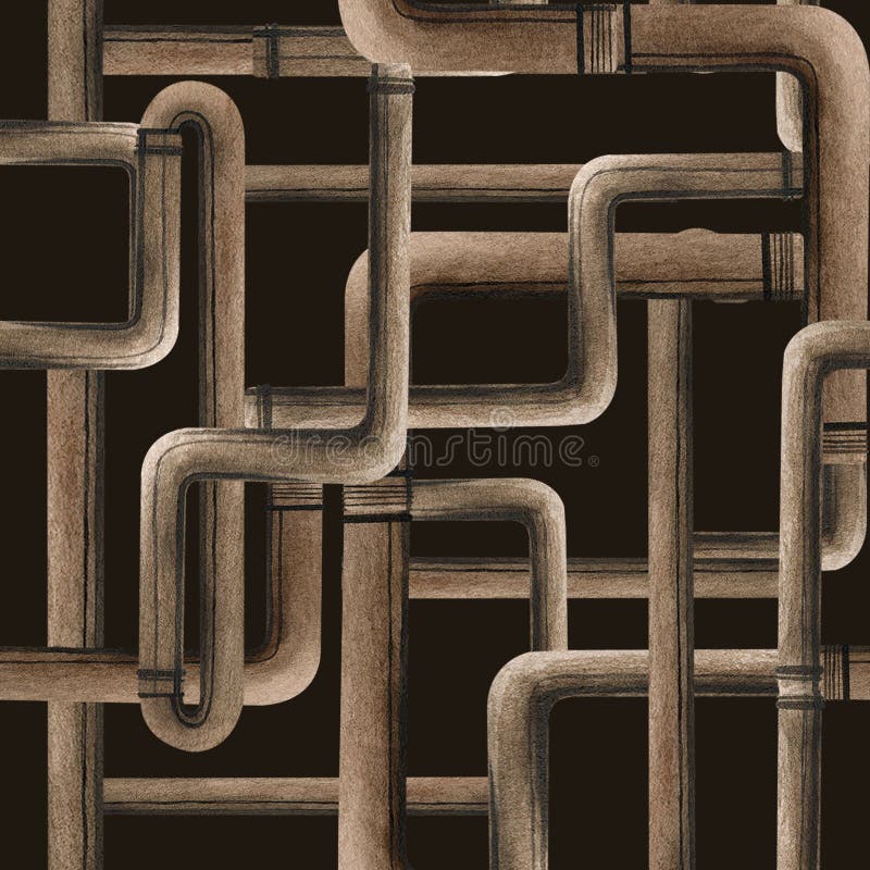 Interlocking Copper Pipes Plumbing Pipeline with Connectors Seamless ...