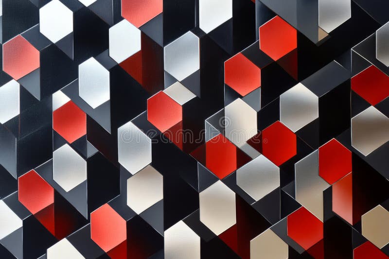 Interlocking 3d Cubes Creating Escher Inspired Optical Illusion Shades ...