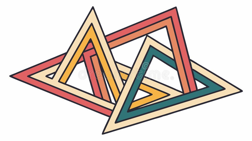 Interlocking 3D Triangles. Abstract Geometric Structure, Vector Design ...