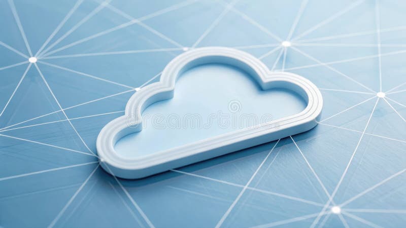 Interlocking Digital Layers Forming a Secure Cloud Shape Representing ...