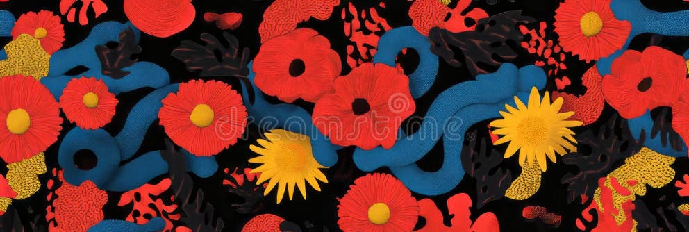 Interlocking Floral Shapes Pattern with Vibrant African Designs for ...