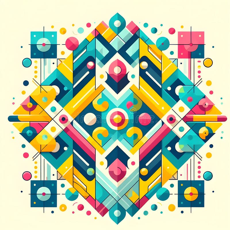 Interlocking Forms: a Symphony of Color Stock Illustration ...