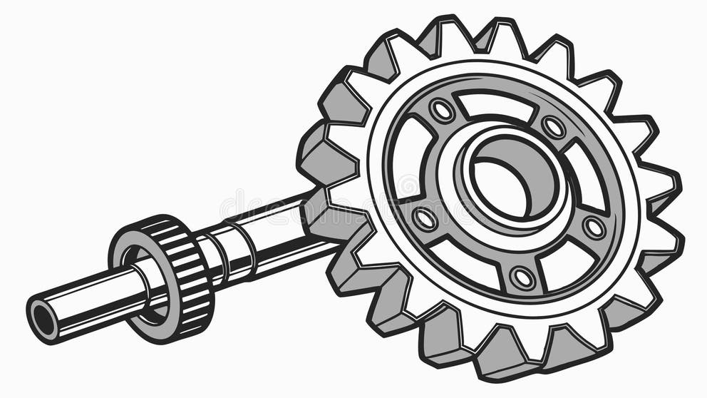 Interlocking Gear and Axle Mechanism, Industrial Engineering Icon ...