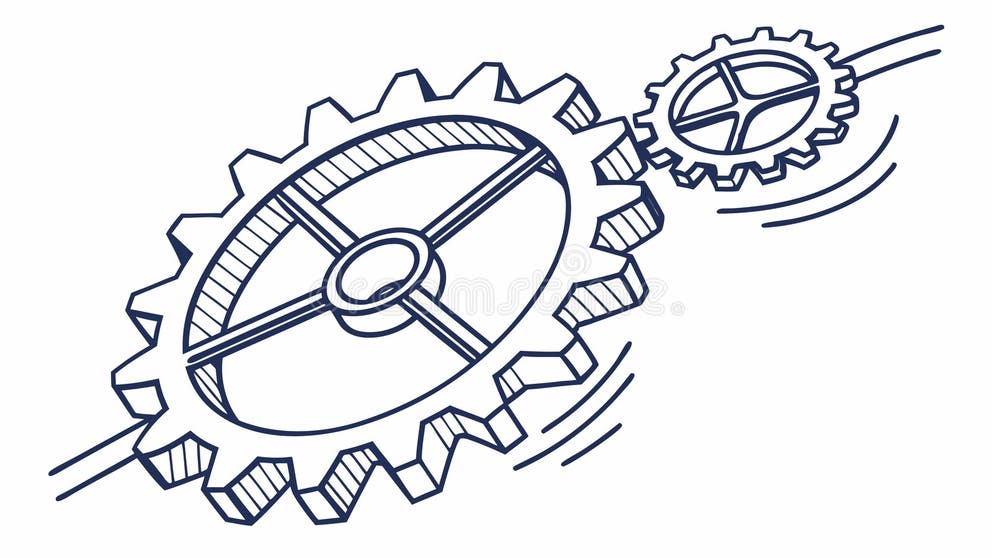 Interlocking Gear Cogs, Mechanical Symbol, Vector Design Generative AI ...