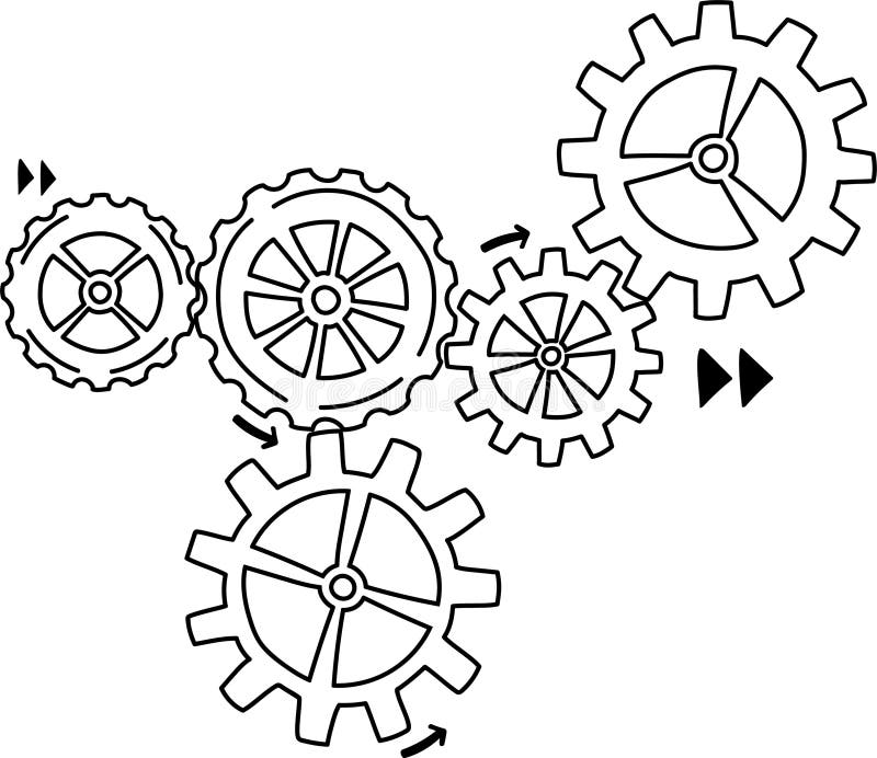 Interlocking Gear Mechanism Stock Illustration - Illustration of gear ...