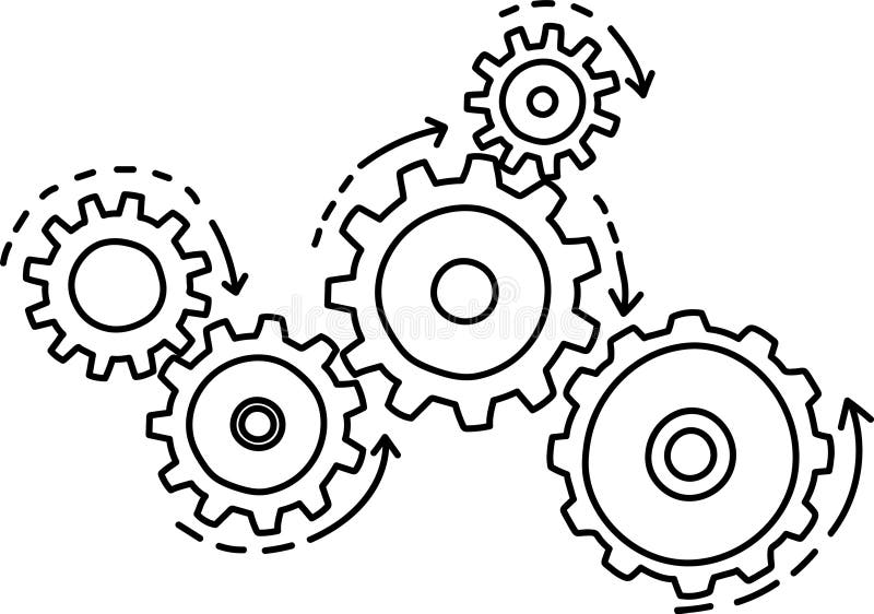 Interlocking Gear Mechanism Stock Illustration - Illustration of ...