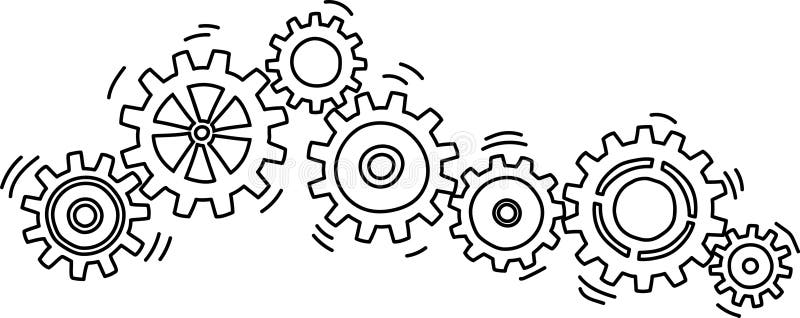 Interlocking Gear Mechanism Stock Illustration - Illustration of ...