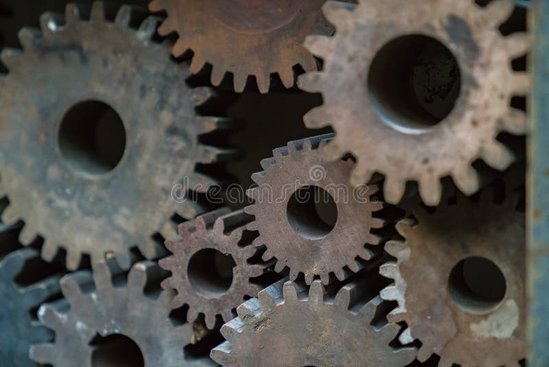Interlocking Gear Cogs Close Up Stock Photo - Image of metaphors, gear ...