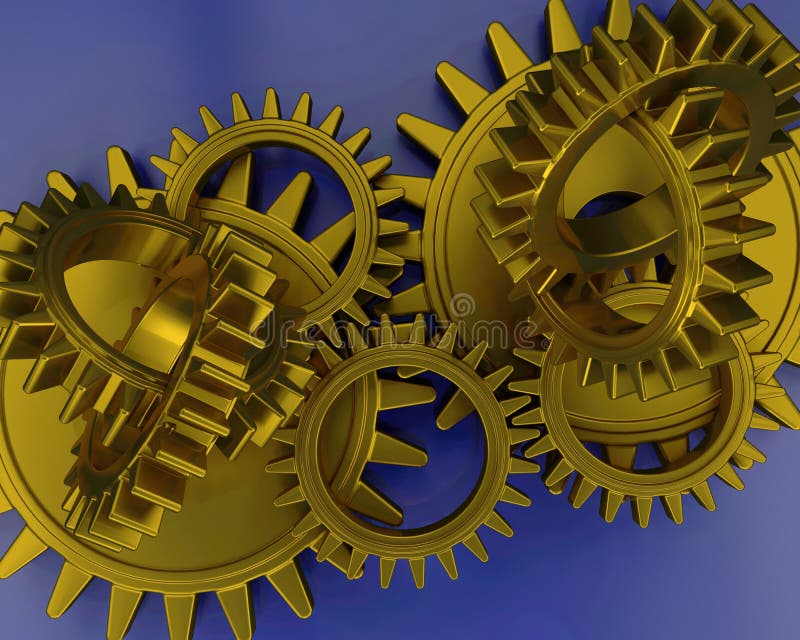 Interlocking gears stock illustration. Illustration of industrial - 907737