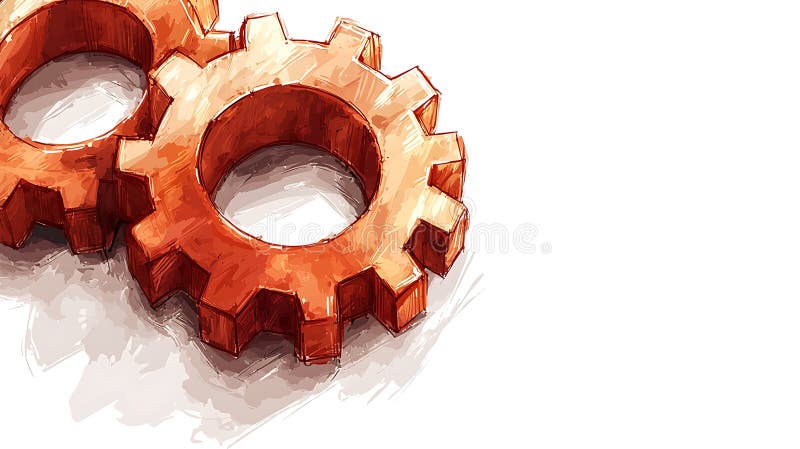Interlocking Gears Abstract Mechanical Design Illustration Stock ...